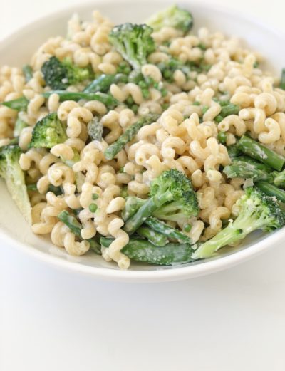 Lightened Up Spring Pasta Alfredo - There's Always Pizza